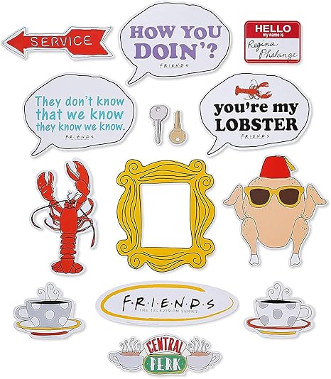 Amazon.com: American Greetings Friends Party Supplies, Photo Booth Kit ...