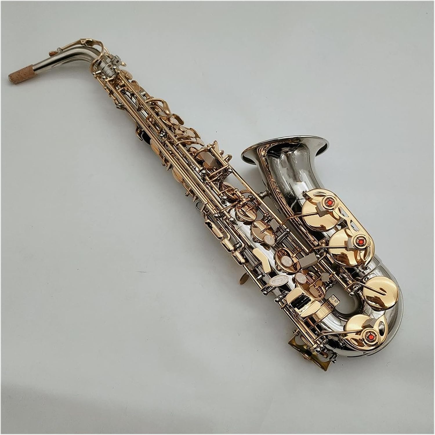 Amazon.com - Tenor Sax Alto Saxophone Nickel Plated Gold Keys Woodwind ...