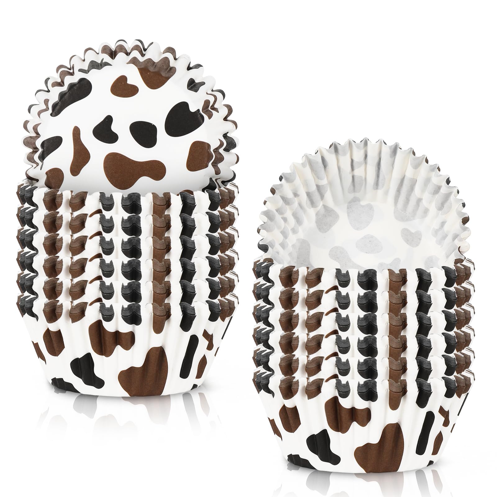 Amazon.com: Whaline 300Pcs Cow Print Paper Baking Cups Black Brown ...