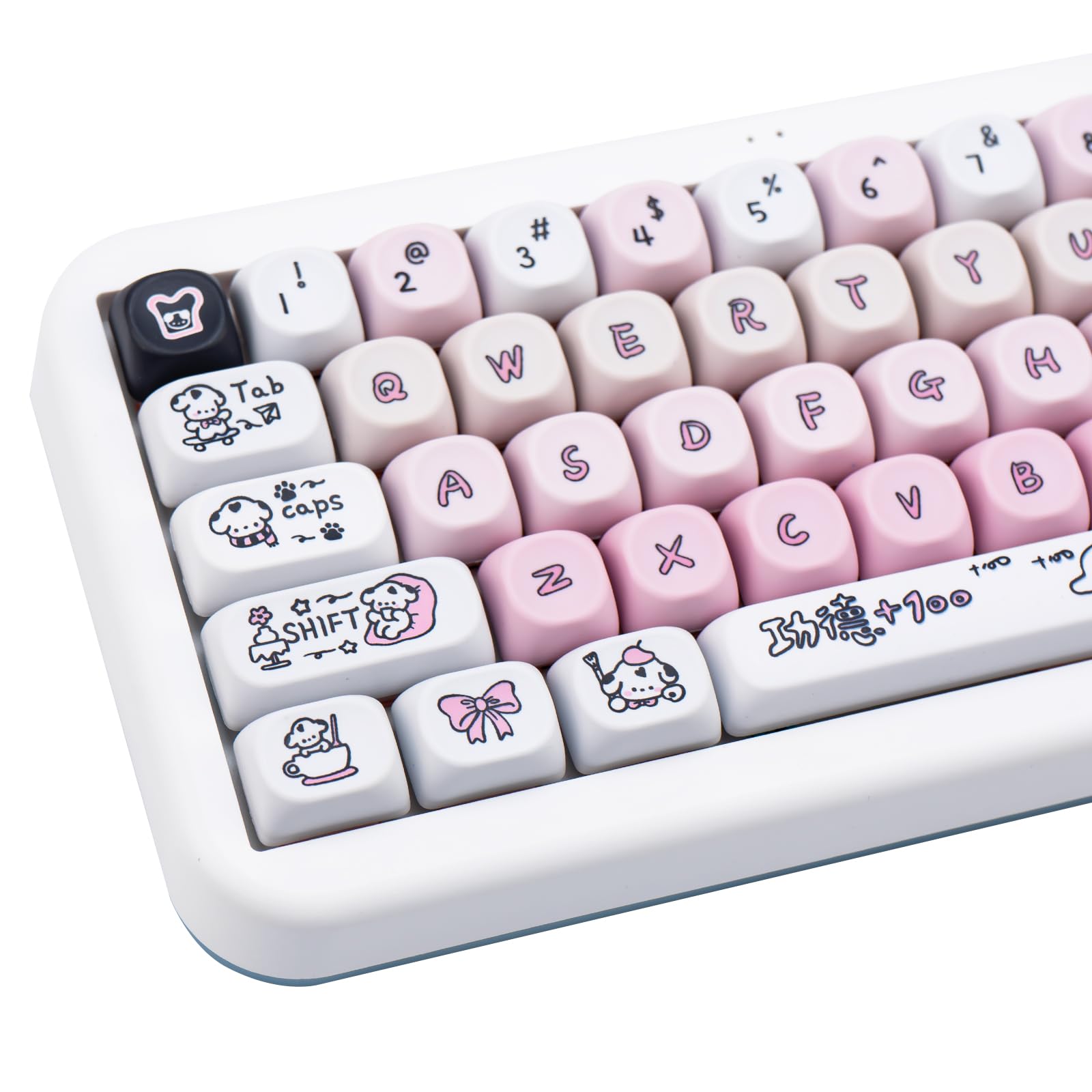 COOMICKEY Custom Keycaps, 132 Keys Spotted Puppy Theme Cute Keycaps ...