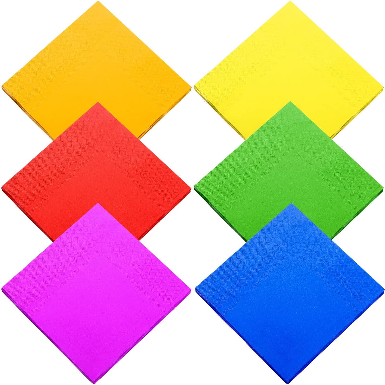 Amazon.com: Sparkle and Bash 150 Pack Rainbow Colored Scalloped Napkins ...