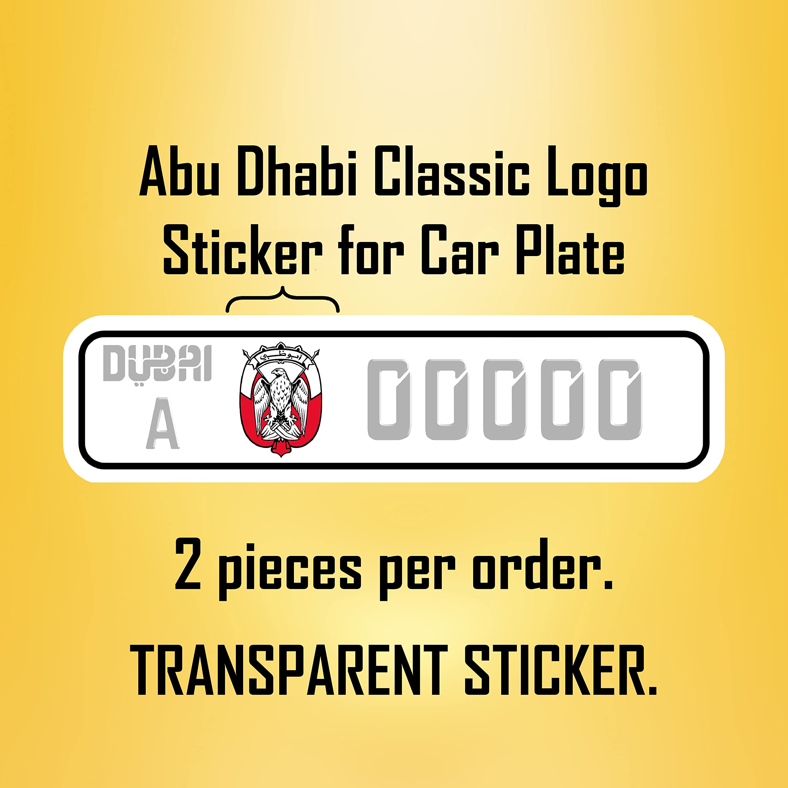 Buy Abu Dhabi Classic Logo Car Number Plate STICKER - 2 stickers per ...