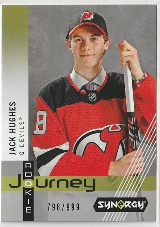 2019-20 Upper Deck Synergy Rookie Journey Draft Day Jack Hughes Hockey ...