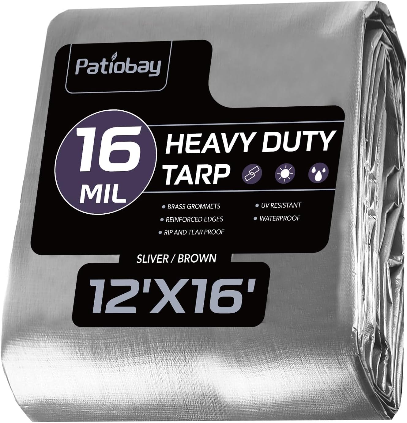 Amazon.com: Patiobay Tarp 12x16FT, 16 Mil Large Tarp, Tarps Heavy Duty ...