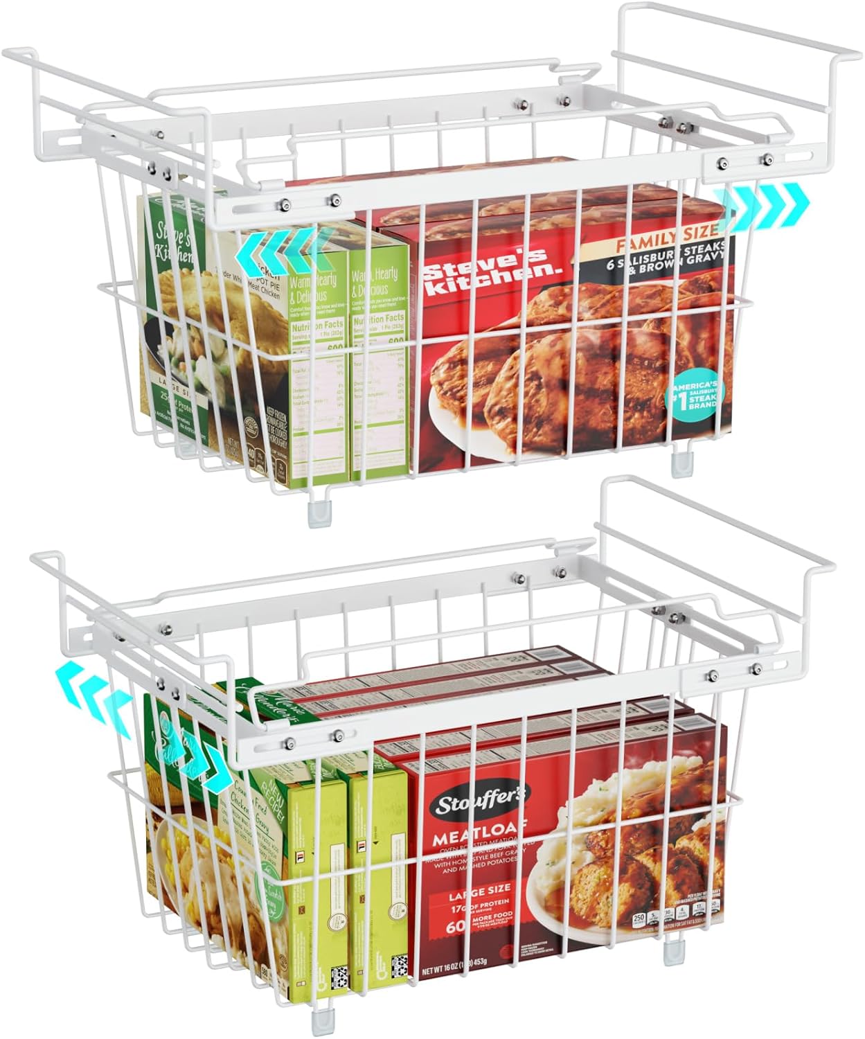 Amazon.com: iSPECLE Freezer Organizer Bins - 2 Pcs Hanging Baskets for ...