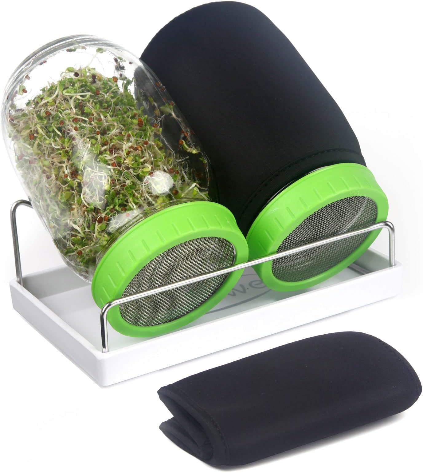 Amazon.com : Seed Sprouting Jar Kit with Wide Mouth Mason Jars, Premium ...