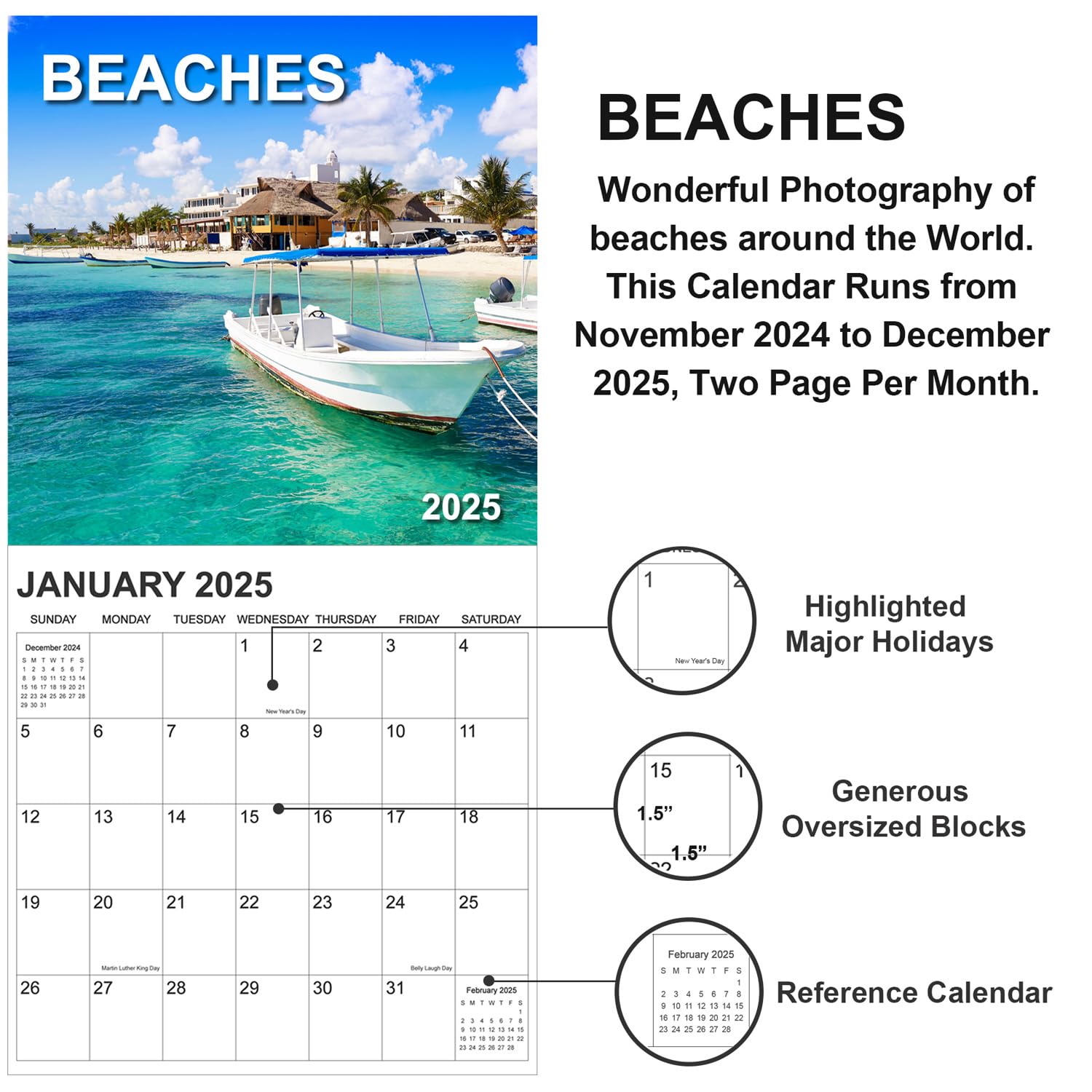 Snapklik.com : Calendar 2025, Beaches Calendar 2025 From January 2025 ...