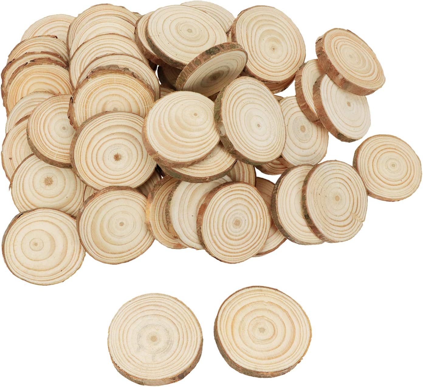 Amazon.com: Coshar Wood Slices Round Pine Wood Slices Tree Bark Slice ...