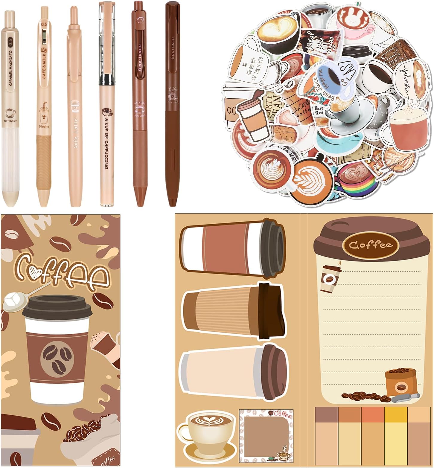 Amazon.com: Xqumoi 30 Pack Coffee Cup Sticky Notes - Funny Self Sticky ...