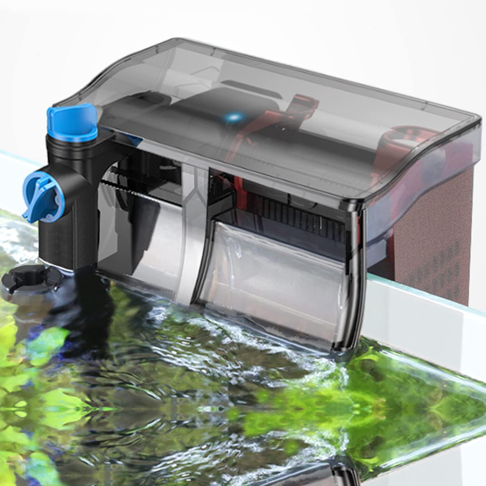 TEPU 5W U-V Hang on Back Aquarium Filter, 20-50 Gallon 210GPH Fish Tank ...