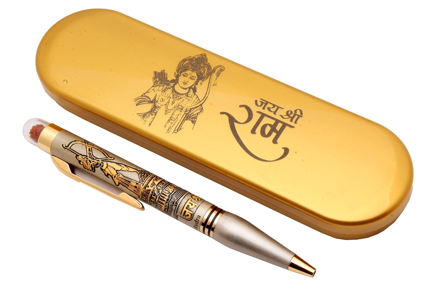 Ledos Lord Ram Ayodhya Mandir & Rudraksha Edition Ballpoint Pen Silver ...