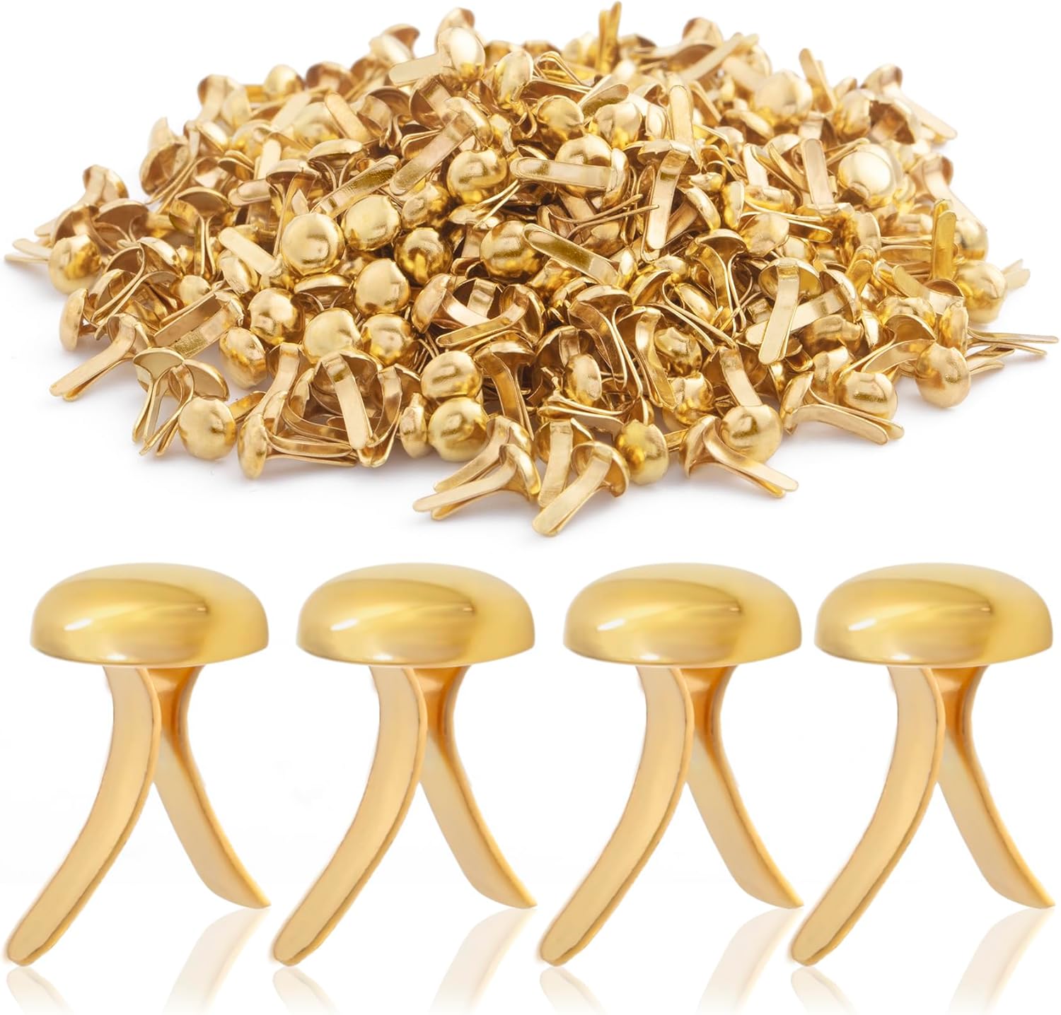 Amazon.com : VARMDUKKE 160PCS Mini Brads Fasteners, 4.2 mm Metal Paper Clips for Crafts, Round ...