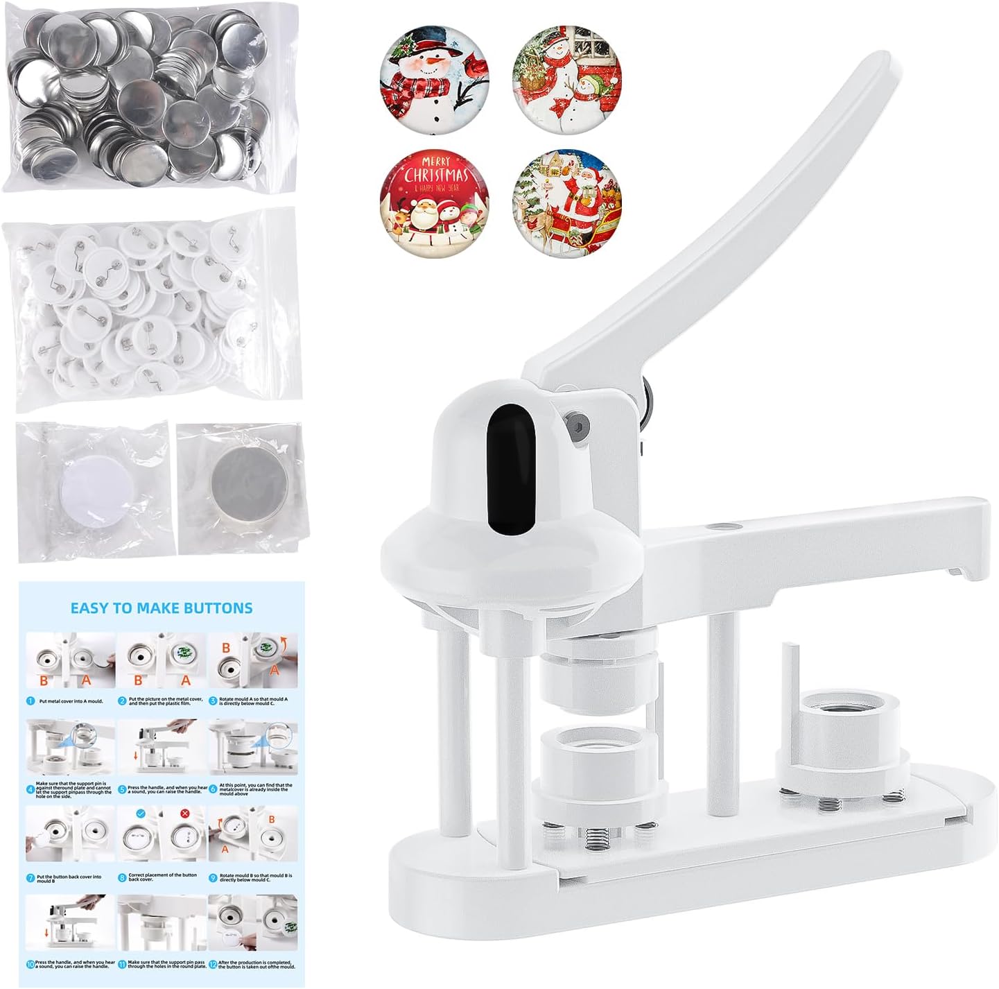 Amazon.com: HOCET Button Maker,32mm(1.25 inch) Pin Maker Machine,Button ...