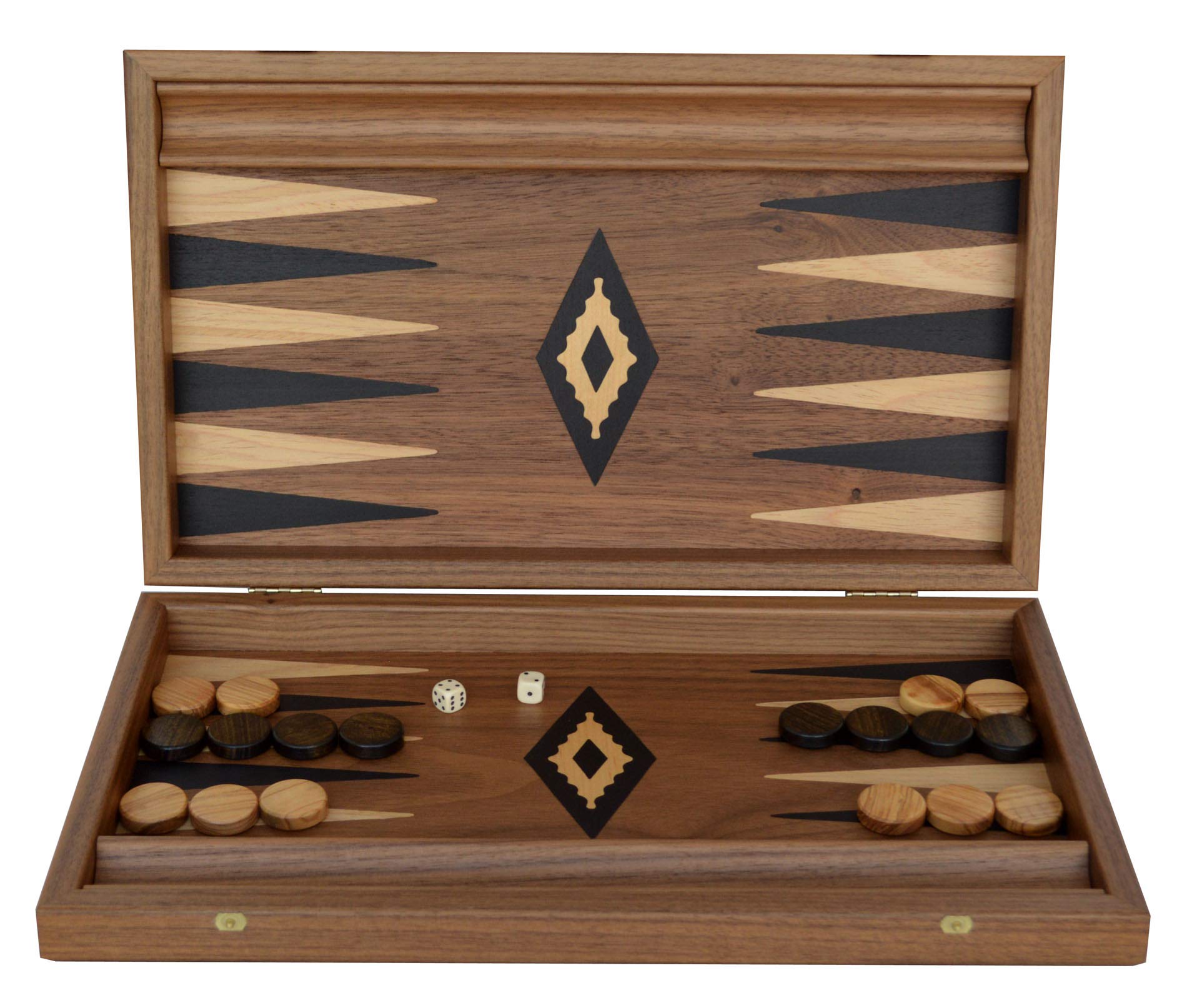 Amazon.com: Manopoulos Walnut 15" Backgammon Set - Olive Wood Chips ...