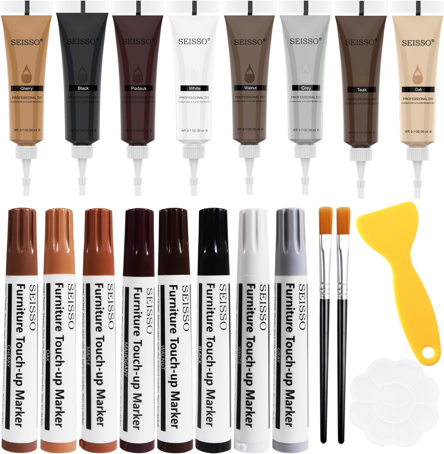 Amazon.com: Wood Furniture Repair Kit- 8 Colors Wood Fillers and Touch ...