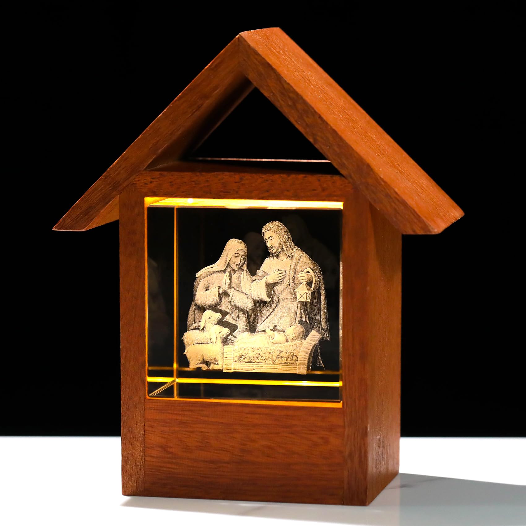 Ornalrist Nativity Jesus Lamp Christian Gifts for Women 3D Engraved ...