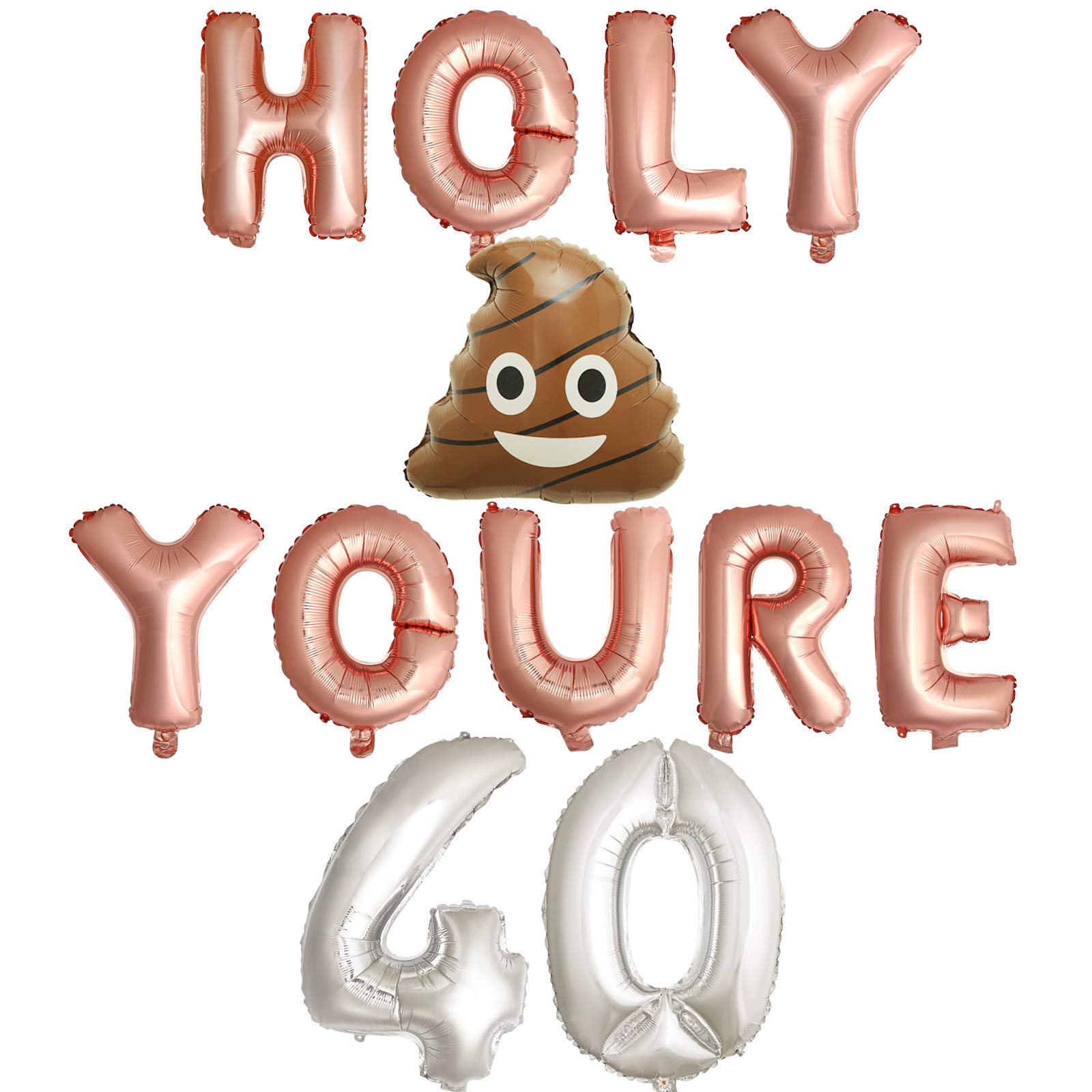 Buy Holy Youre 40 Balloon Banner Funny 40th Birthday Decorations Photo ...