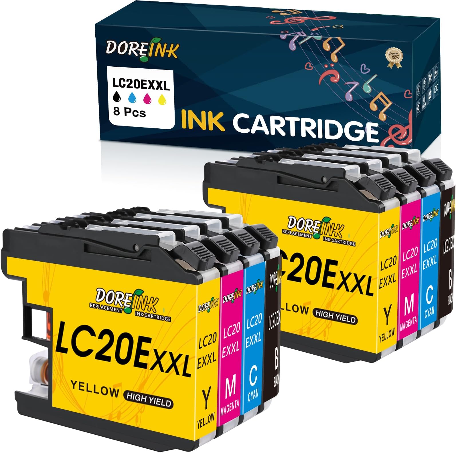 Amazon.com: LC20E XXL Super High Yield Color Ink Replacement for ...