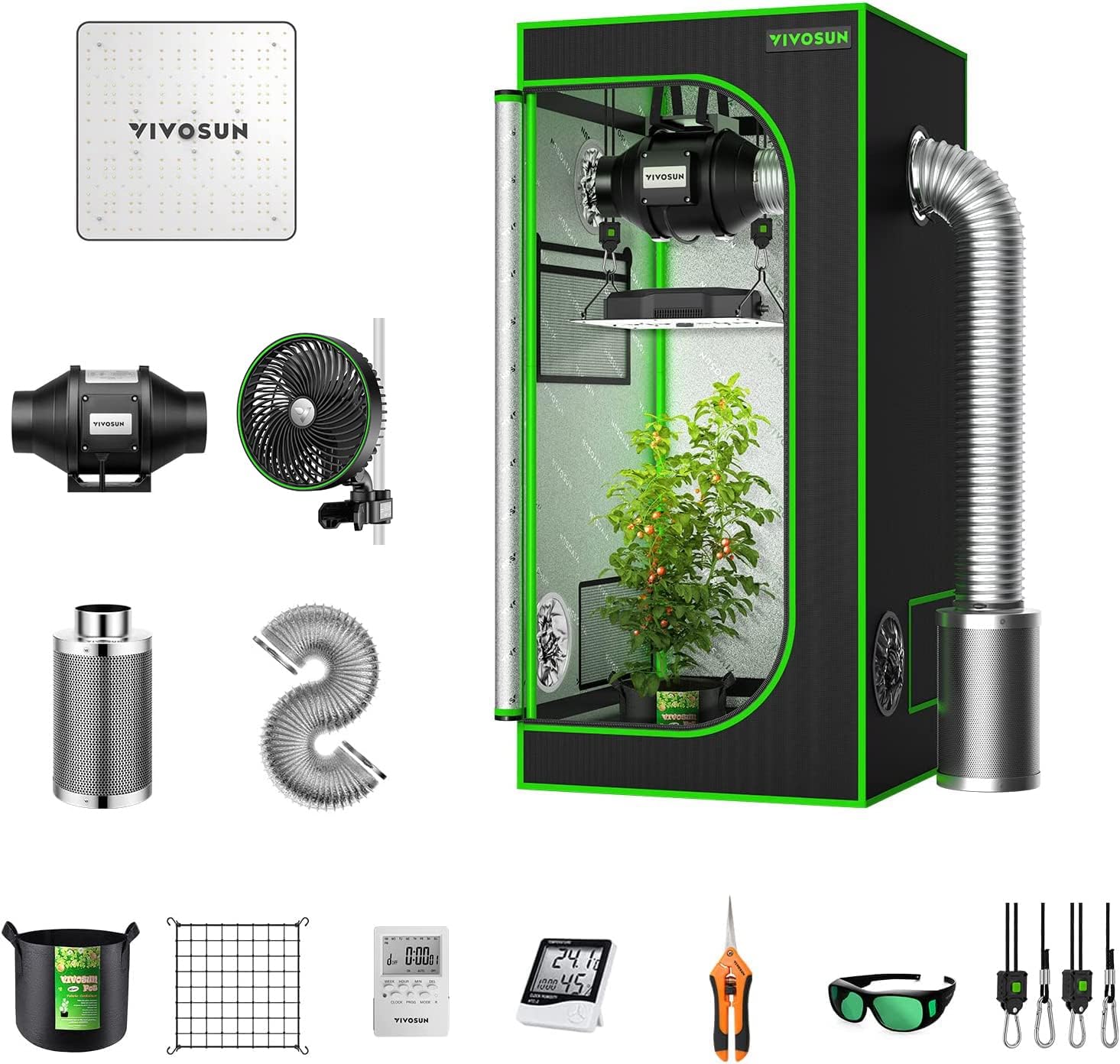 Amazon.com: VIVOSUN Grow Tent Complete System and AeroWave E6 Grow Tent ...