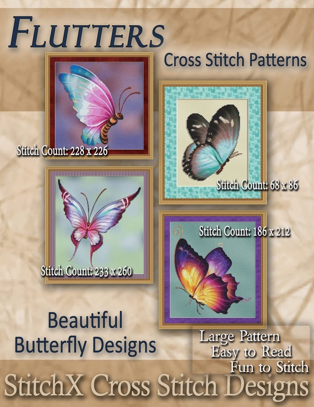 Amazon.com: Flutters Cross Stitch Patterns: Beautiful Butterfly Designs ...