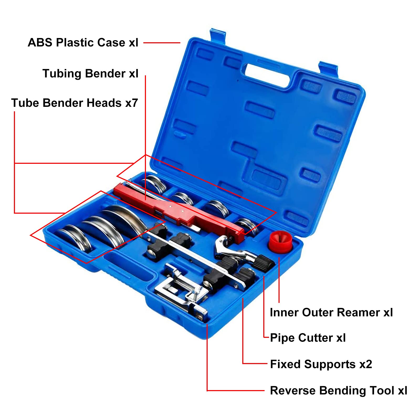 Buy Flieeya Tube Bender Kit With Reverse Bending Attachment 1/4 to 7/8 ...