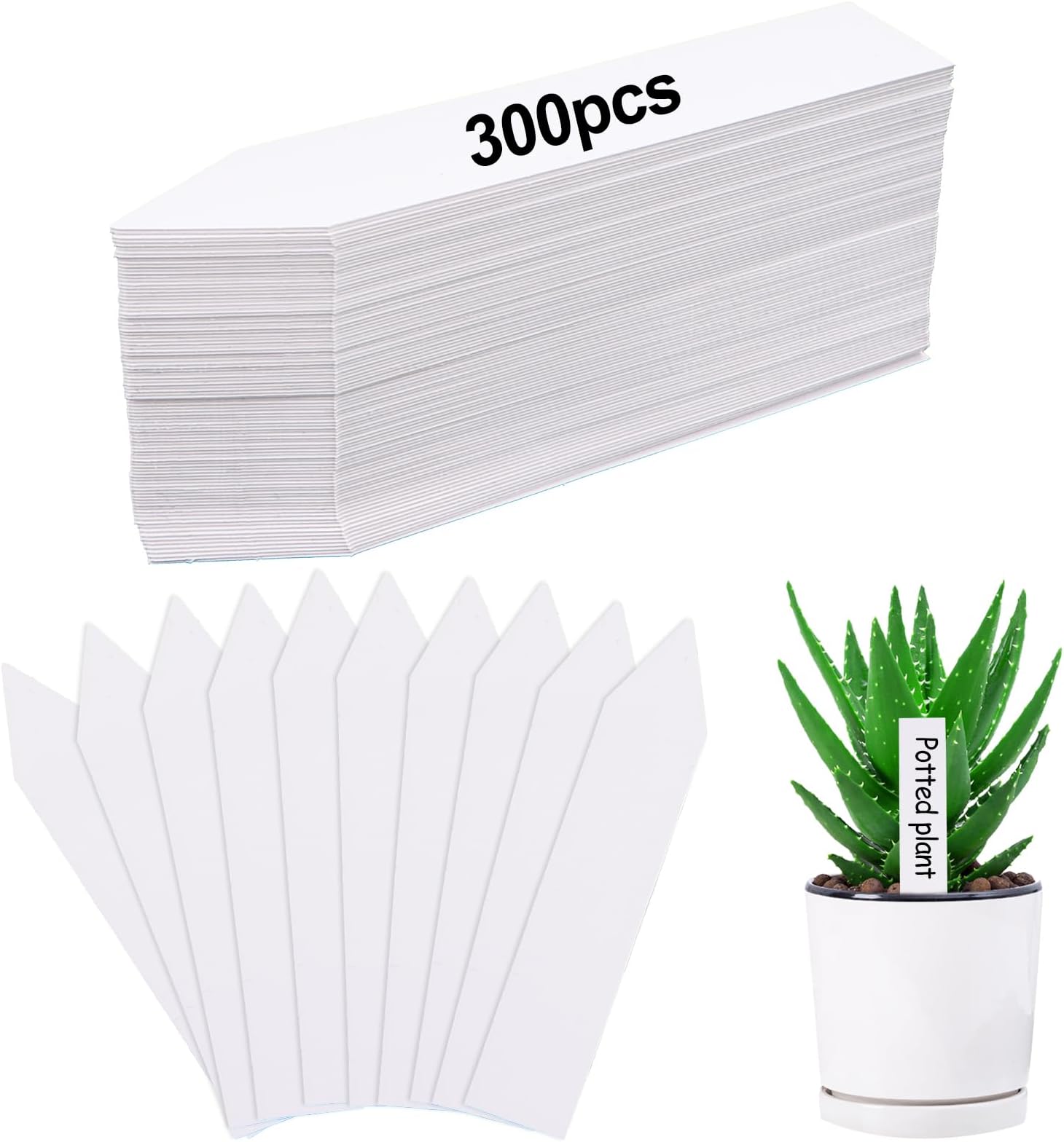 Plant Labels for Outdoor Plants, 300 PCS Plastic Tags, White Plant Tags ...