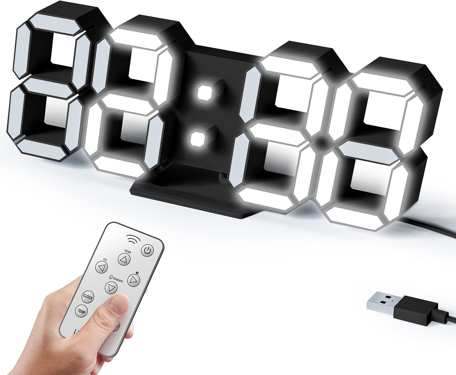 Amazon.com: Aloom 3D LED Alarm Clocks, Aesthetic Clock, Remote Control ...