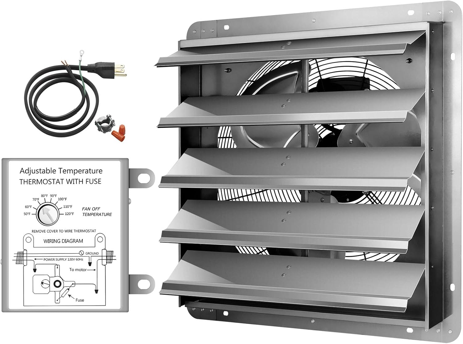 Amazon.com: iPower 24 Inch Wall Mounted Shutter Exhaust Fan with ...
