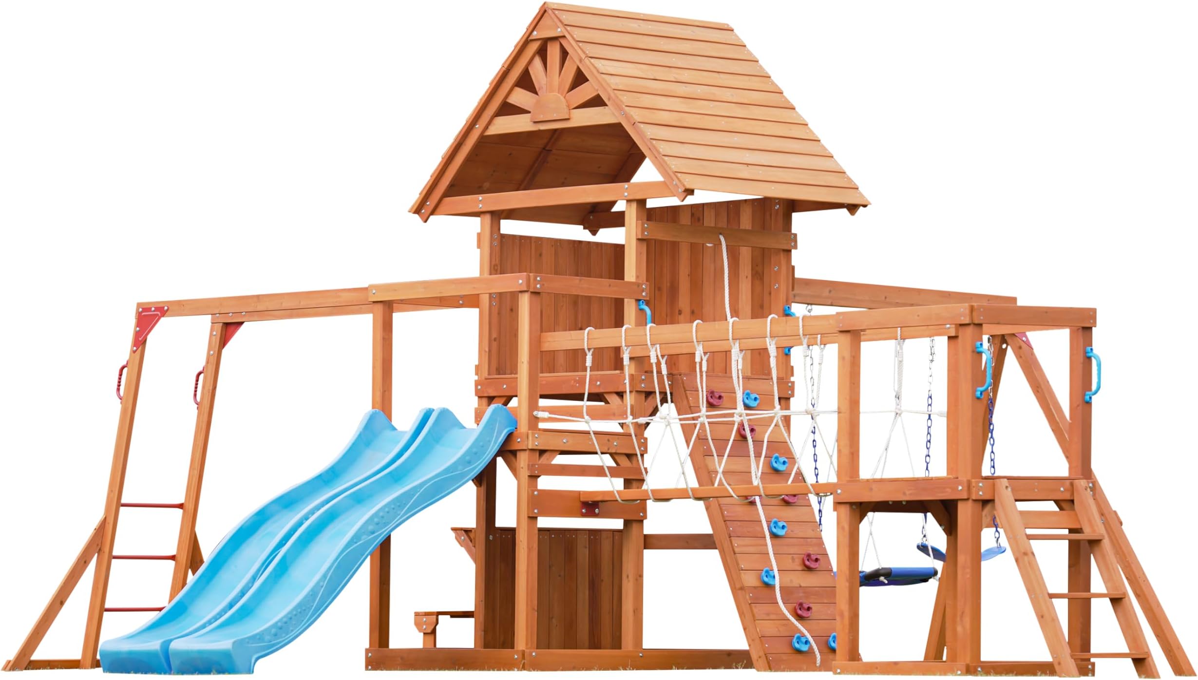 Amazon.com: Dolphin Playground Swing Sets for Backyard with Plank ...