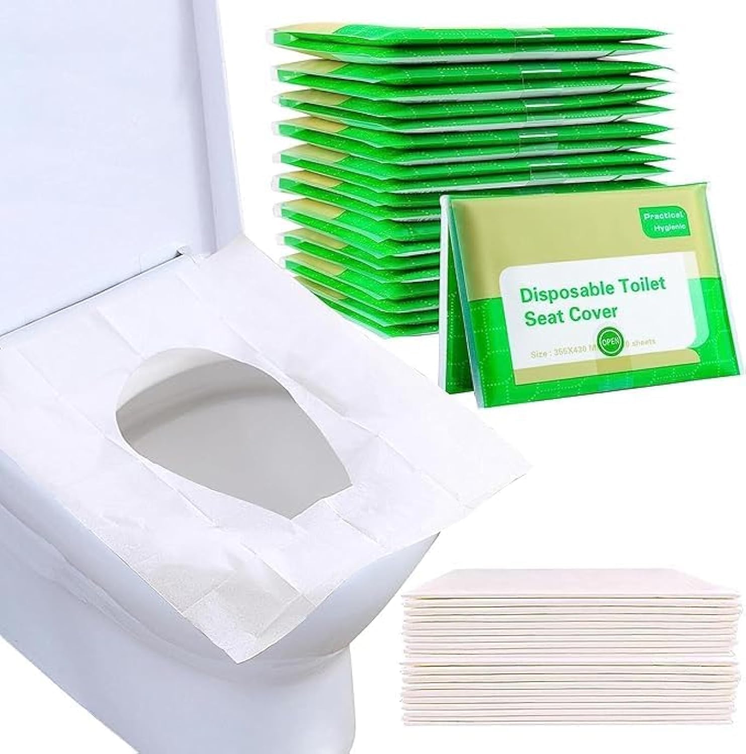 100 Pack Toilet Seat Covers Paper Flushable,Travel Disposable Flushable ...