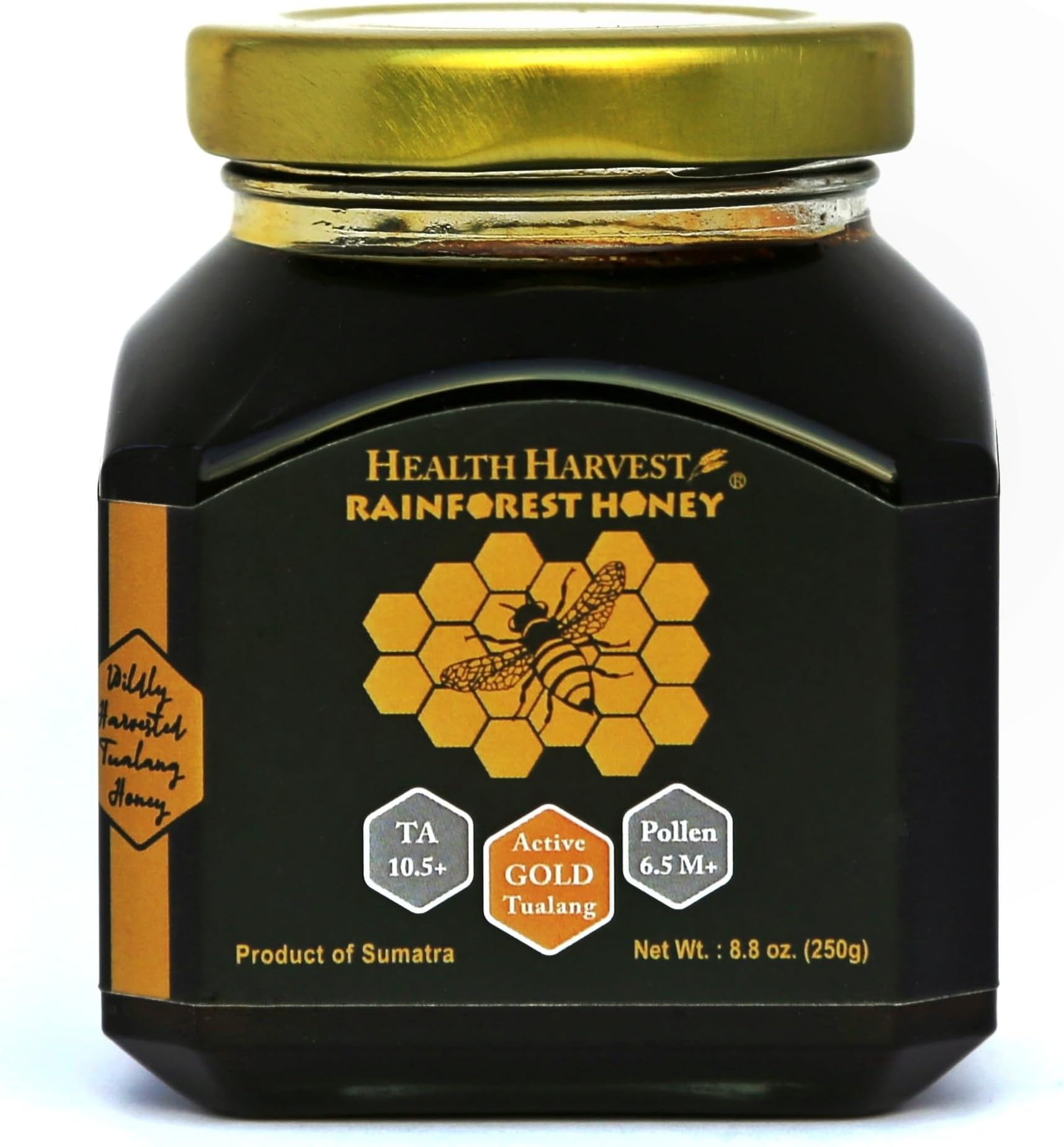 Amazon.com : Premium Tualang Gold Honey 8.8oz (TA 10.5+, Pollen Count 6 ...