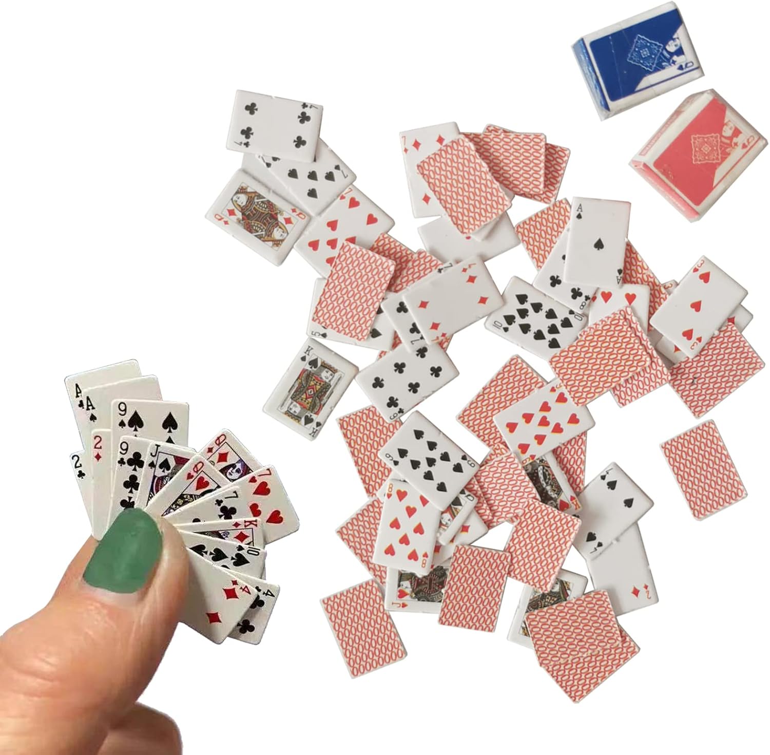 DY.2ten 2 Decks Mini Playing Cards, 3 Different Sizes of Mini Poker ...