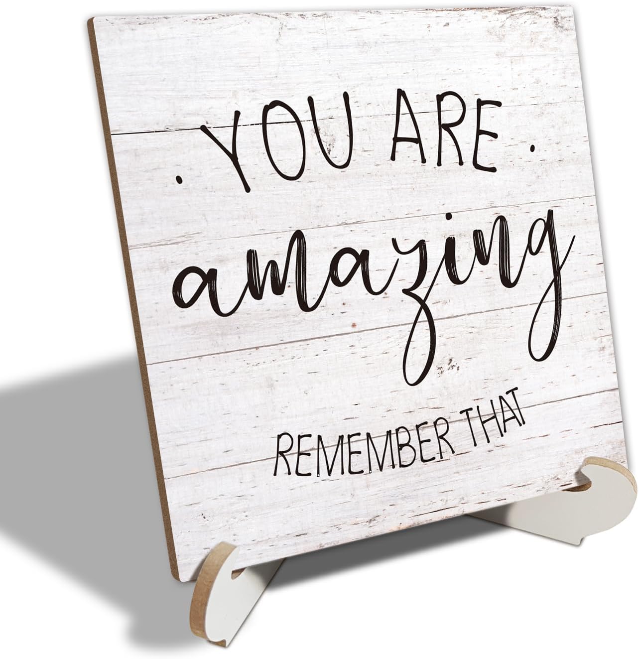 Amazon.com: Inspirational Wooden Table Sign Plaque Gift Desk Decoration ...