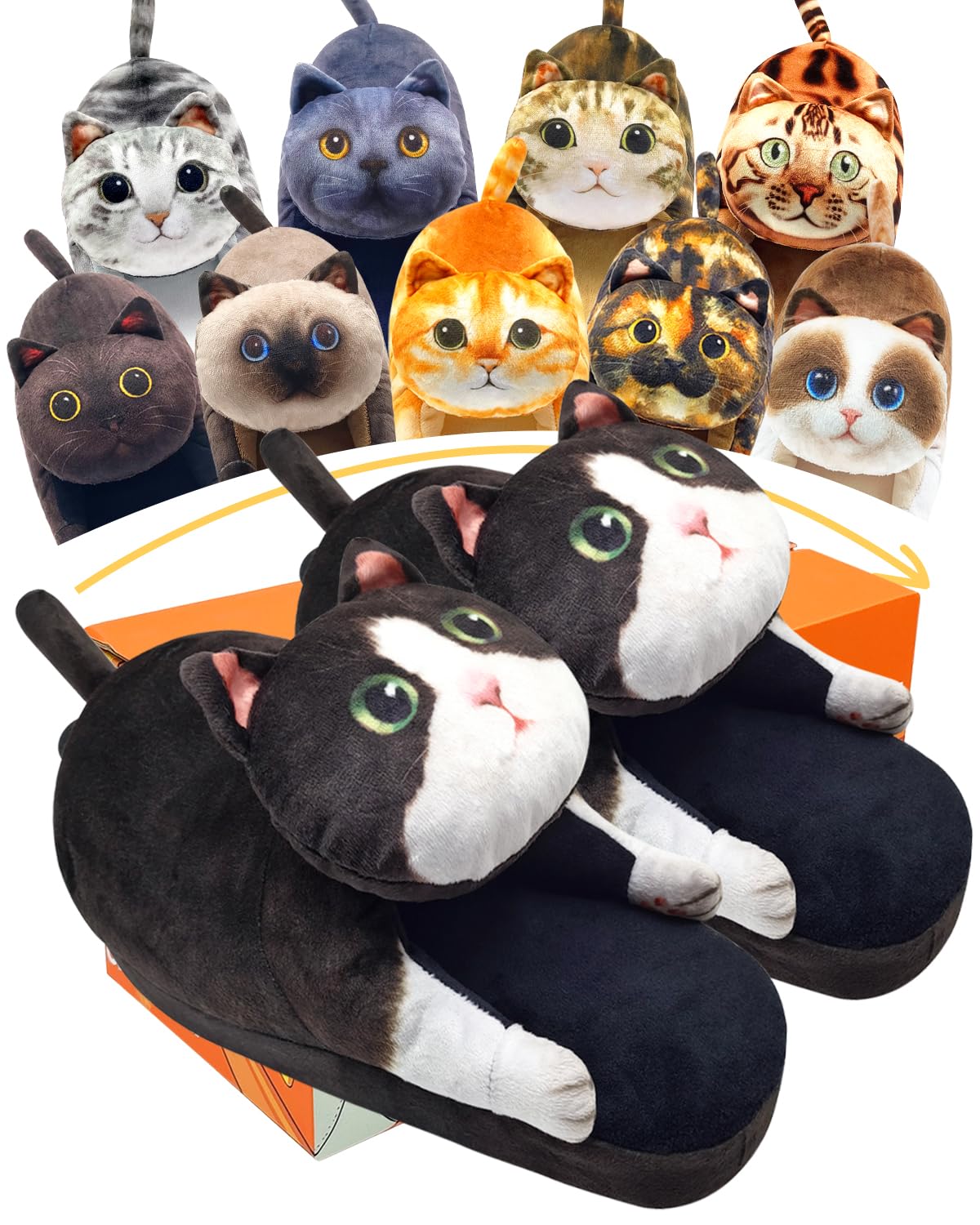 2 x RAW Customer Returns Openhahaha Funny Cat Slippers for Women,Bedro ...