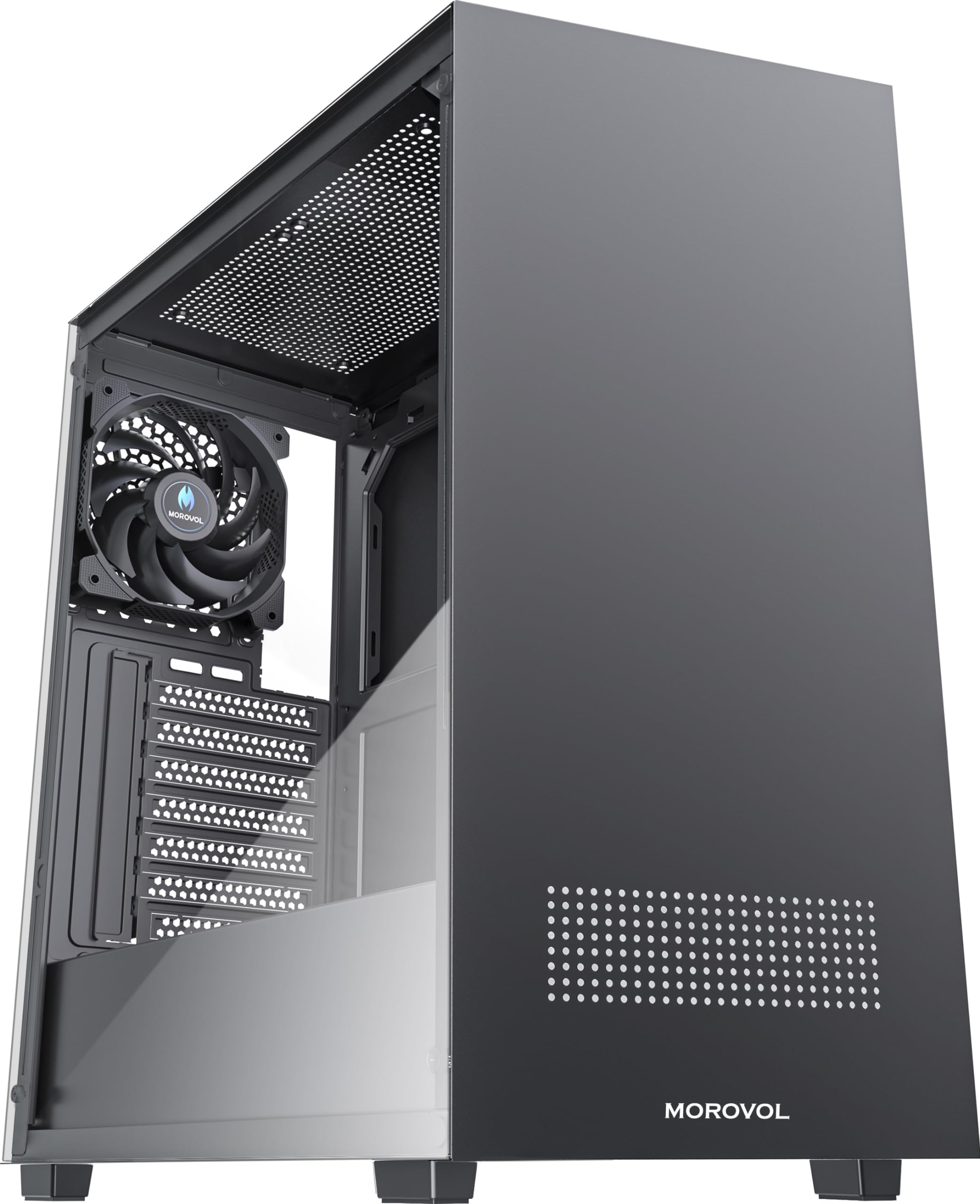 Snapklik.com : MOROVOL ATX PC Case, Tempered Glass Gaming PC Case ...