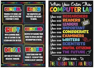 Amazon.com: 2Pcs Computer Lab Posters, 12"x18", Computer Classroom ...
