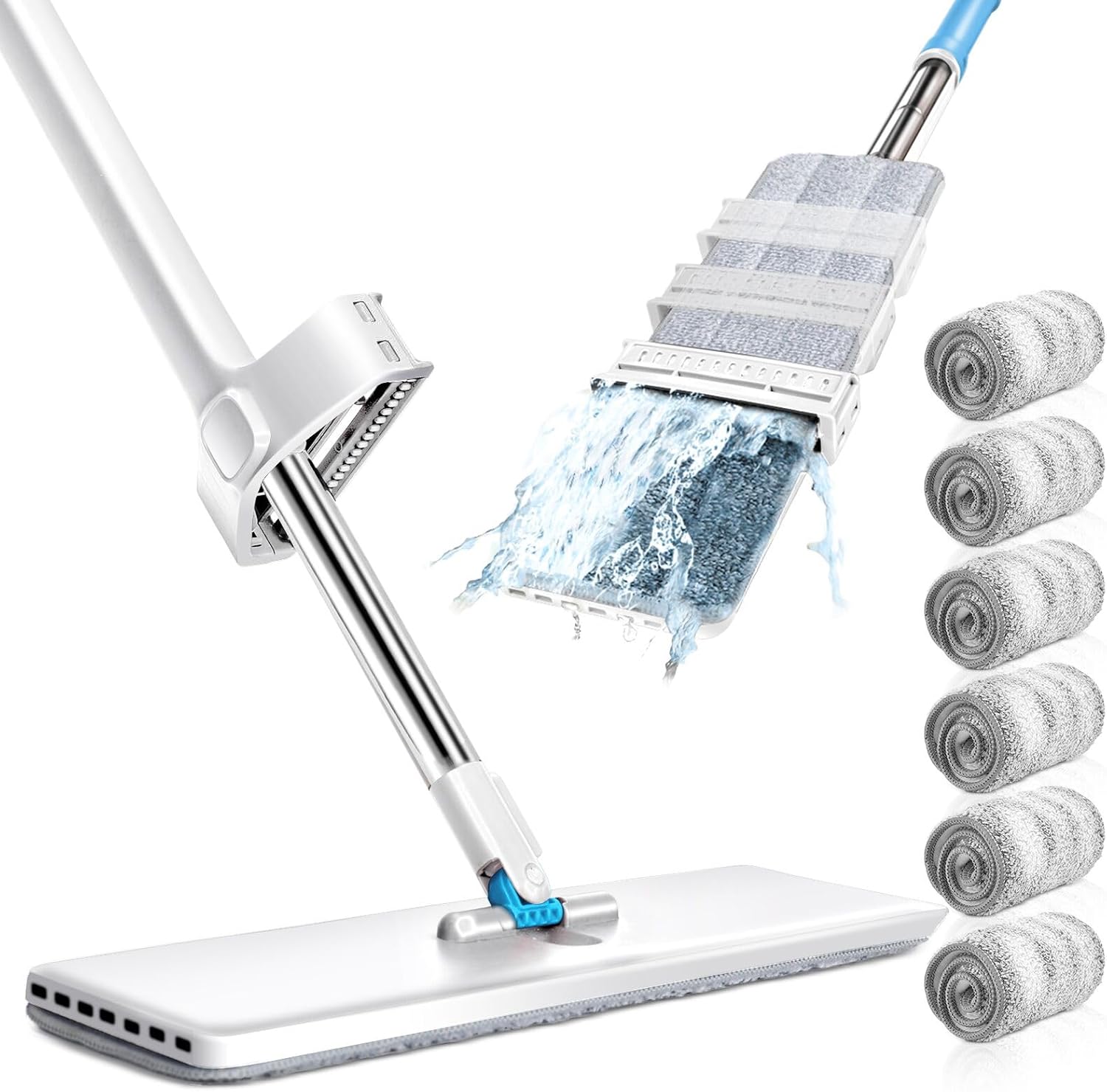 Myiosus Balai Serpillère avec Essorage, Balai Plat en Microfibre avec ...