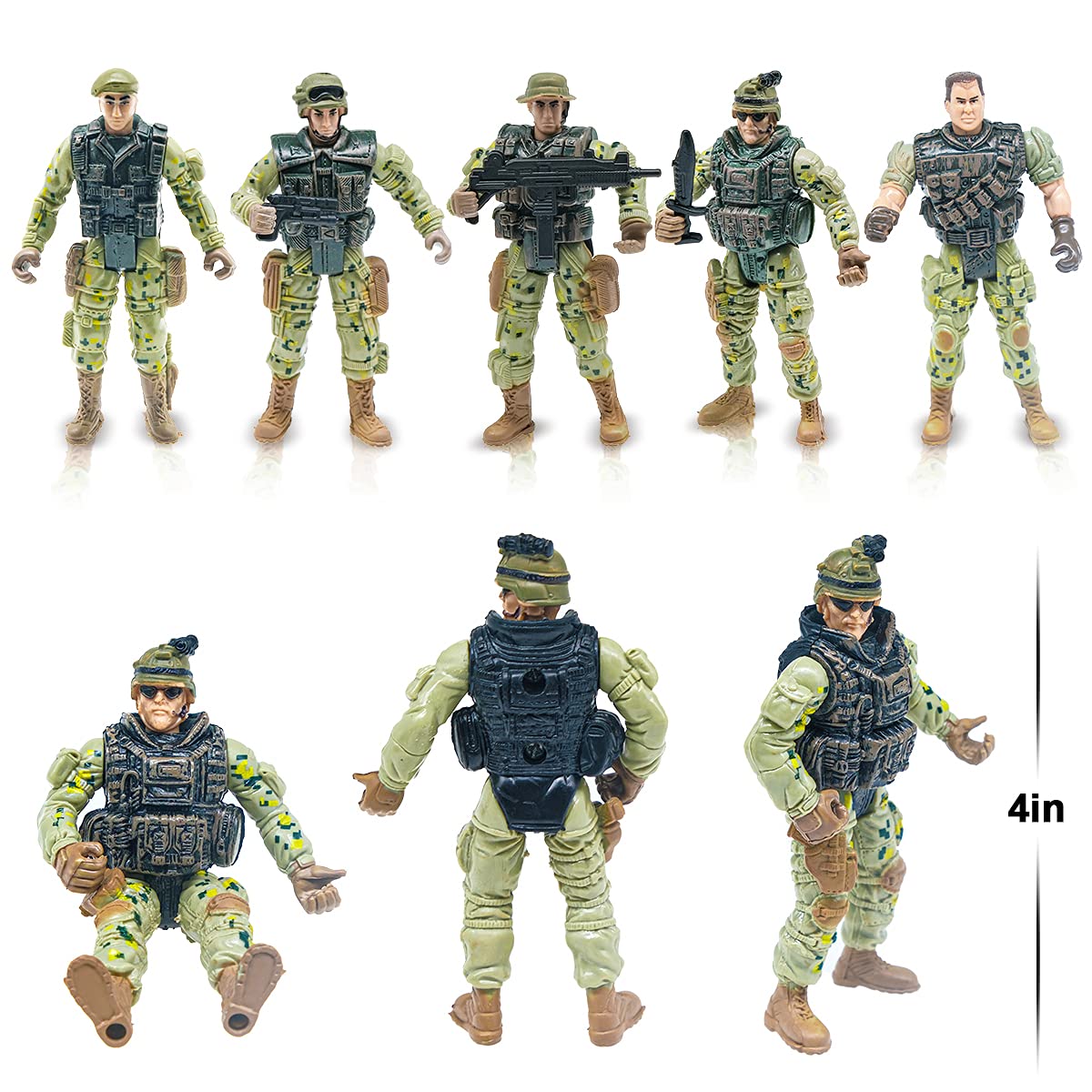 US Army Men Action Figures with Military Vehicles Toys...B09DL9HBWF ...