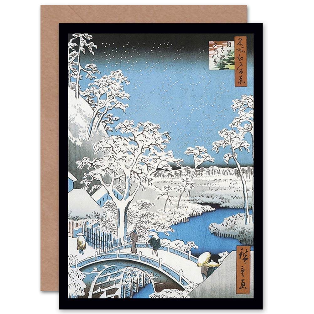 Amazon.com : Wee Blue Coo Painting Japanese Woodblock Winter Bridge ...