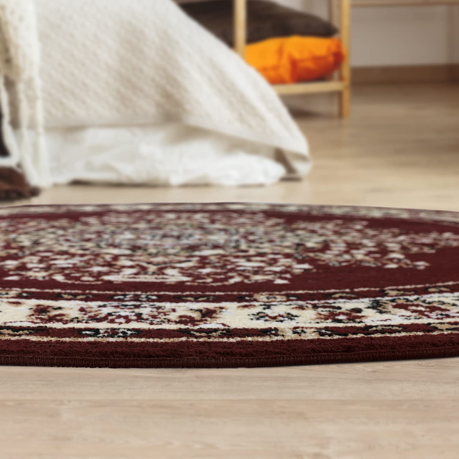 Antep Rugs Oriental 5x5 Traditional Medallion Indoor Round Area Rug ...