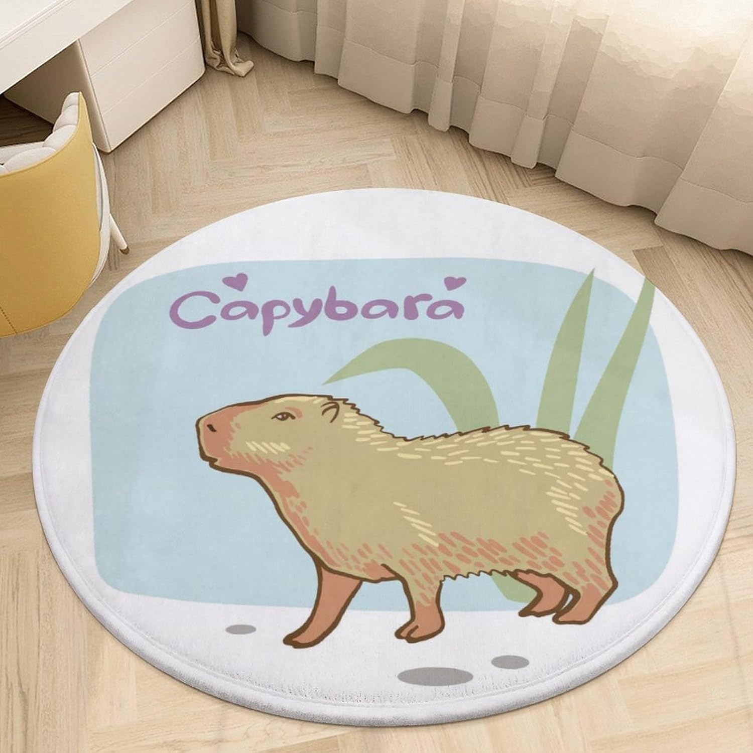 Amazon.com: HoaMoya Capybara by The River Round Area Rug Cartoon Animal ...