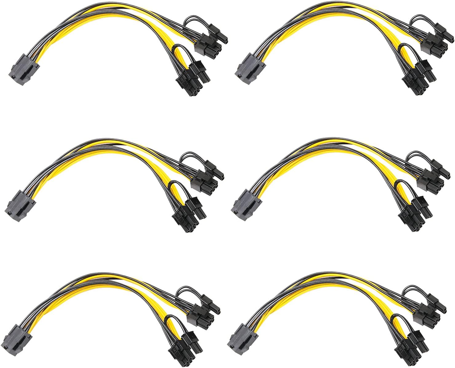 Amazon.com: 6 Pin to 2 X 8 Pin (6+2) PCIe Adapter Power Cable PCI ...