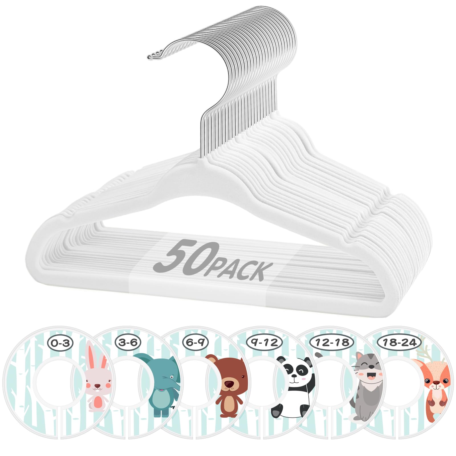 Amazon.com: Baby Hangers, VIS'V 11 Inch White Velvet Kids Hangers with ...