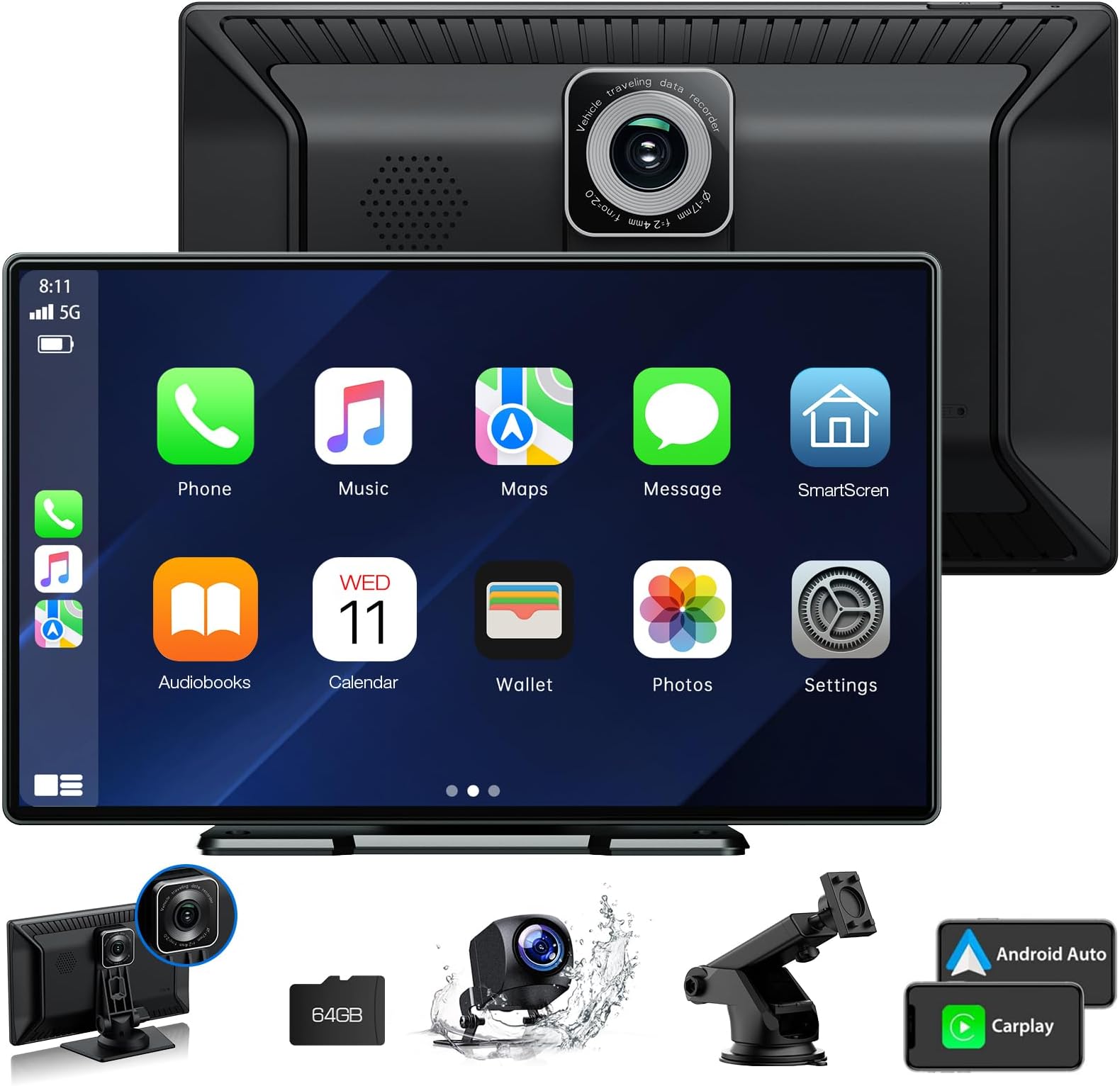 Amazon.com: LAMTTO 9.26" Wireless Car Stereo Apple Carplay with 2.5K ...