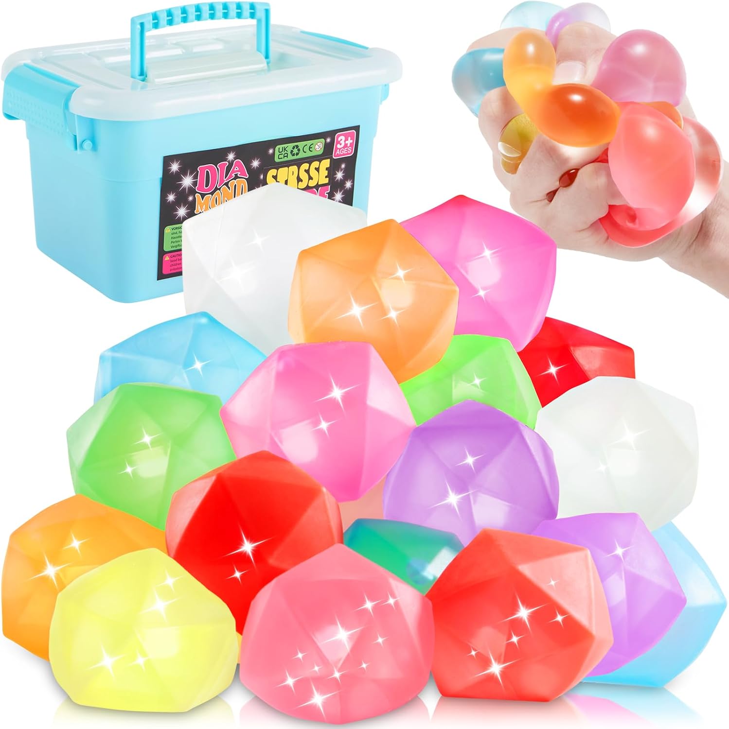 Amazon.com: Fidget Ice Cube Stress Balls, 4Pcs Stress Balls for Kids ...