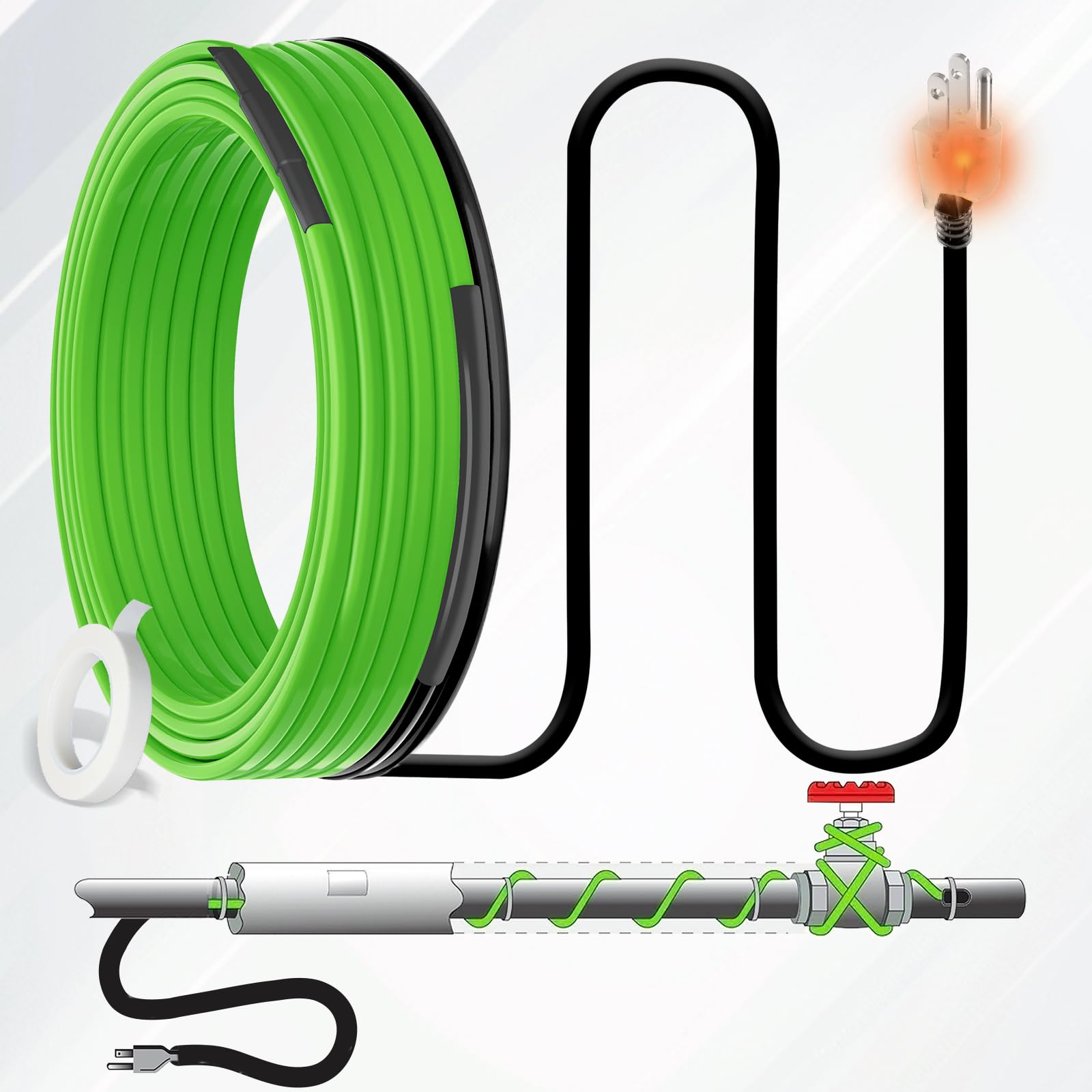 MAXKOSKO 7 Feet Pipe Heat Cable for Water Pipe Freeze Protection, Self ...
