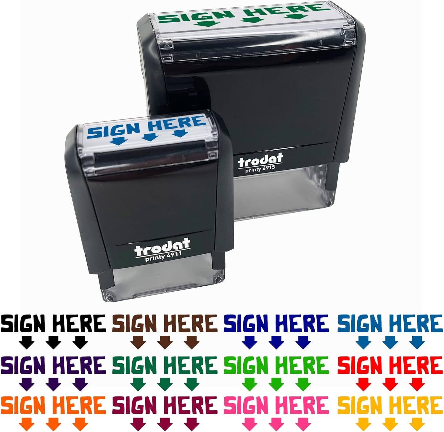 Amazon.com : Sign Here Arrows Teacher Student School Self-Inking Rubber ...
