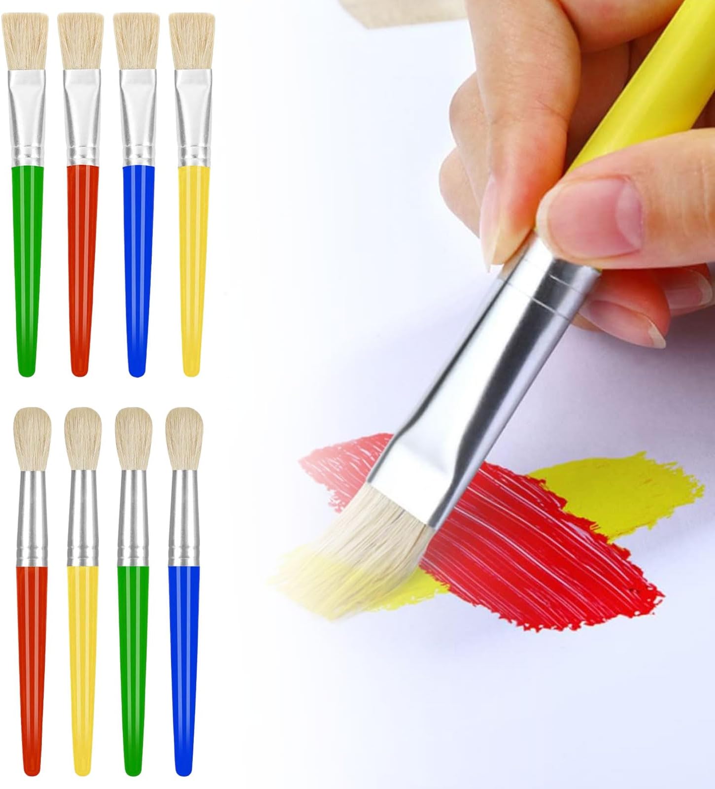 8 Stück Malpinsel Kinderpinsel Set,Pinselset Kinder,Kinderpinsel ...