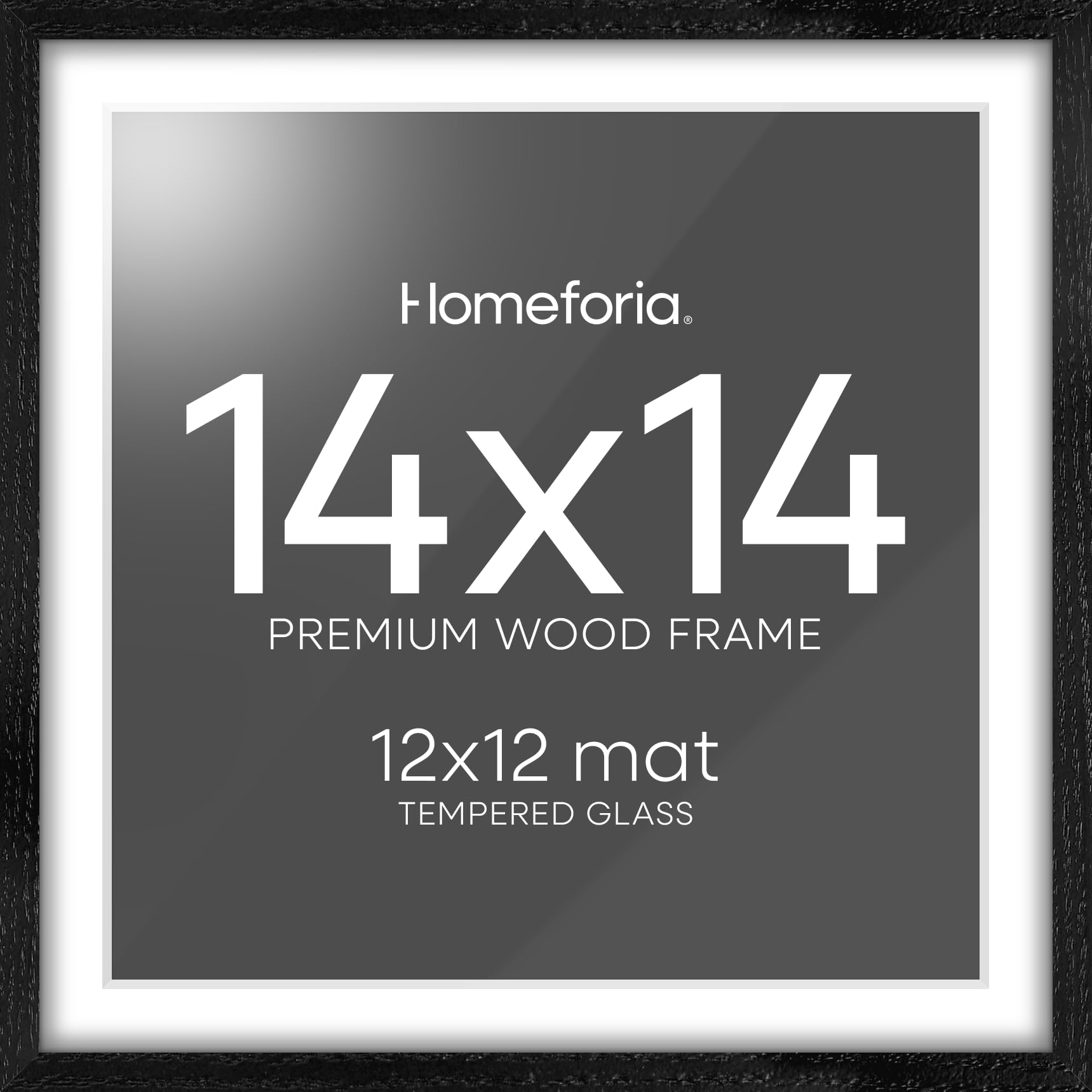 Amazon.com - Homeforia 14x14 Picture Frame Black, Premium Black Oak ...