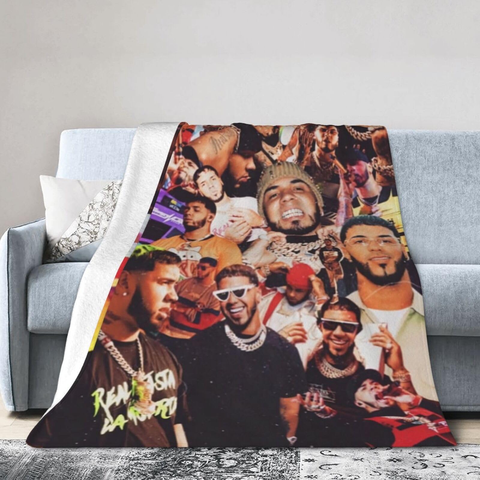 Amazon.com: Anuel Rapper Aa Singer Collage Blanket Flannel Soft Throw ...